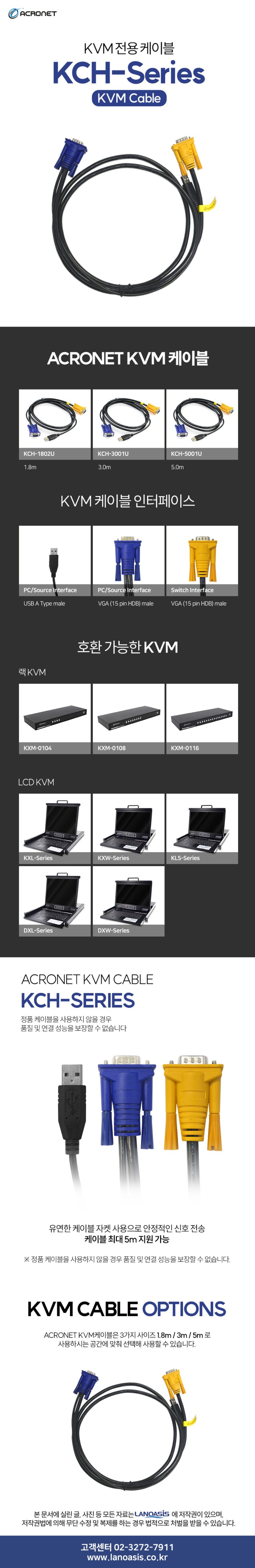3m USB VGA KVM 케이블 - Kinan | High-quality KVM Switch, KVM Console, KVM ...